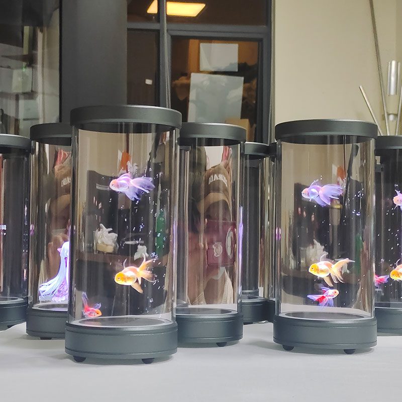 5.5 inch small size lcd 3d hologram cylinder box - Custom Lcd Display